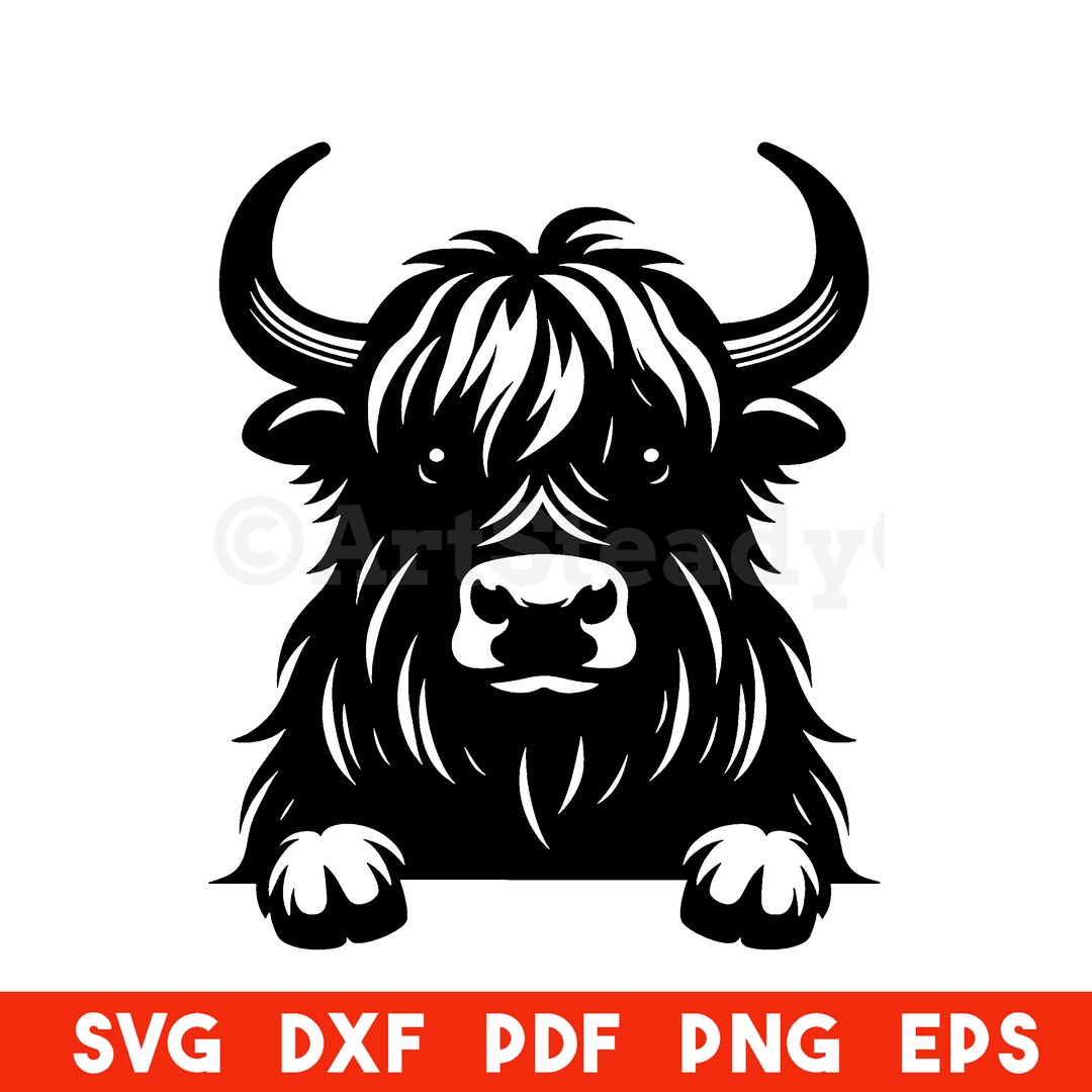 YAK Peeking Farm Theme Farm Animals Svg , Dxf, Png, Eps, Pdf Instant ...