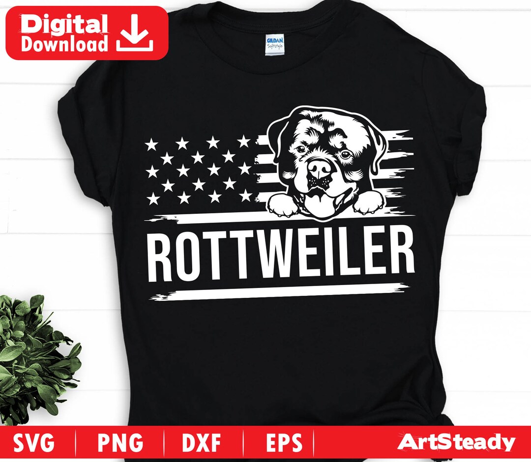 Rottweiler Svg Files Rotweiler Vintage Flag Dog Lover Svg Rottie Dog ...