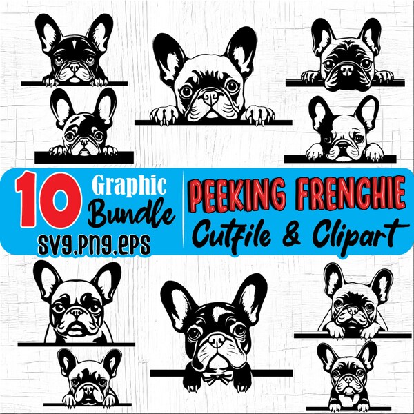 Peeking Frenchie Svg - Etsy