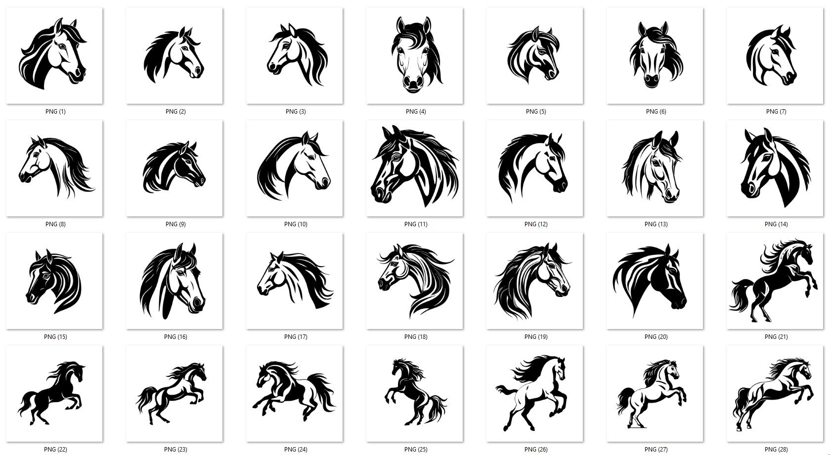 Pferde svg & Png Bundle Pferdesilhouette und galoppierende ...
