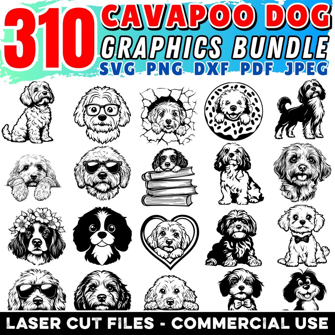 Cavapoo Dog SVG Bundle | Cavapoo Clipart for Cricut | Cavapoo ...