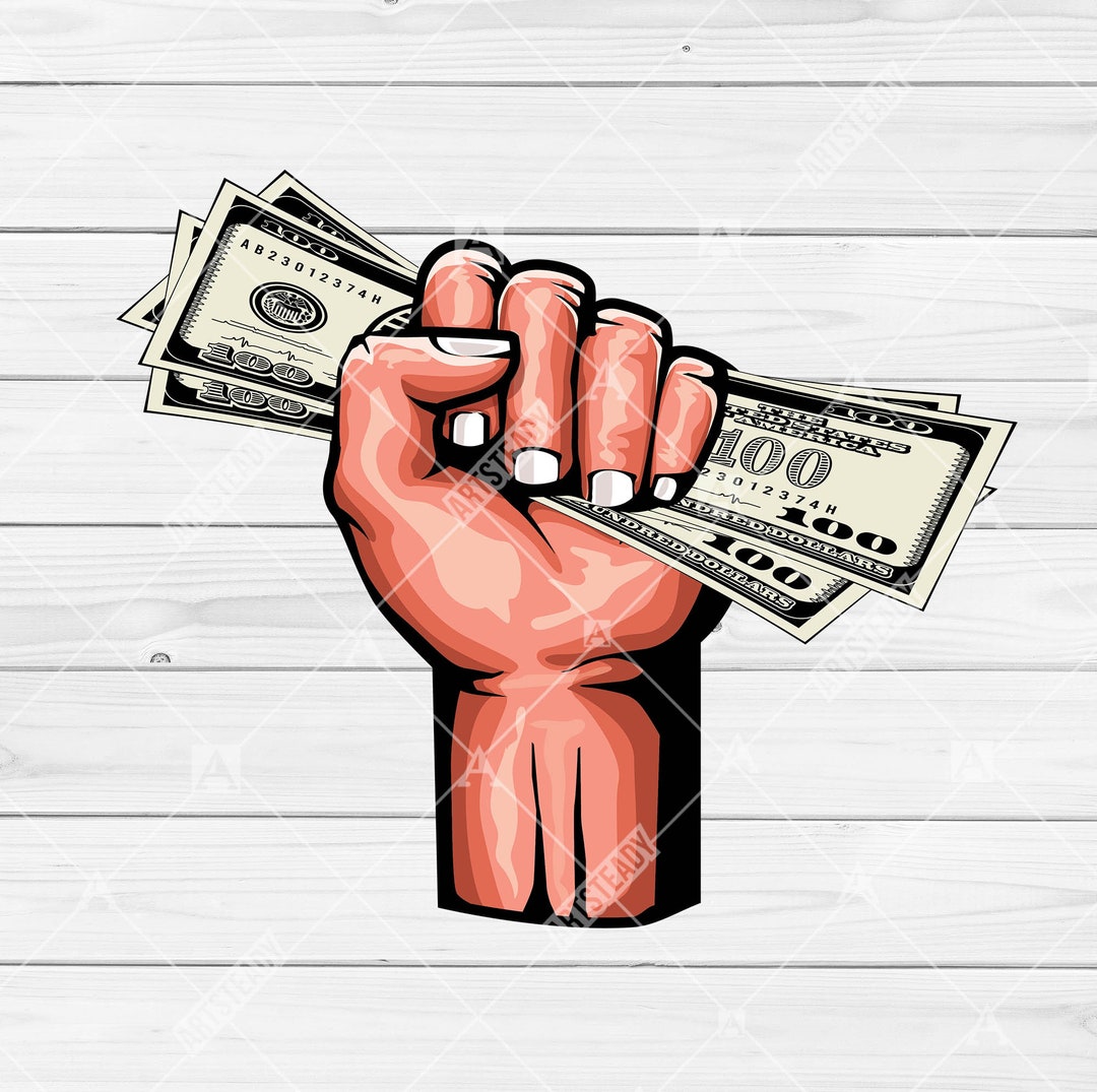 Dollar Money Bill Sublimation PNG Freedom Hand Pose Instant Digital ...