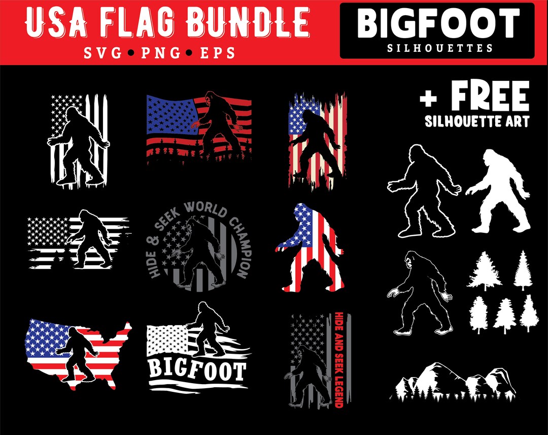 Bigfoot Svg Files Graphic Bundle Theme Sasquatch Svg or Yeti Conspiracy ...