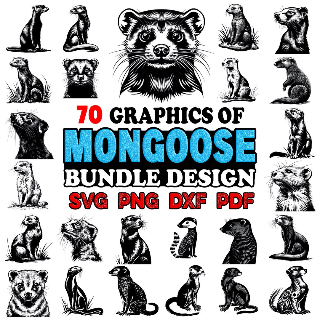 Mongoose Bundle SVG, Png, Dxf, Pdf - Instant Digital Downloads - Etsy