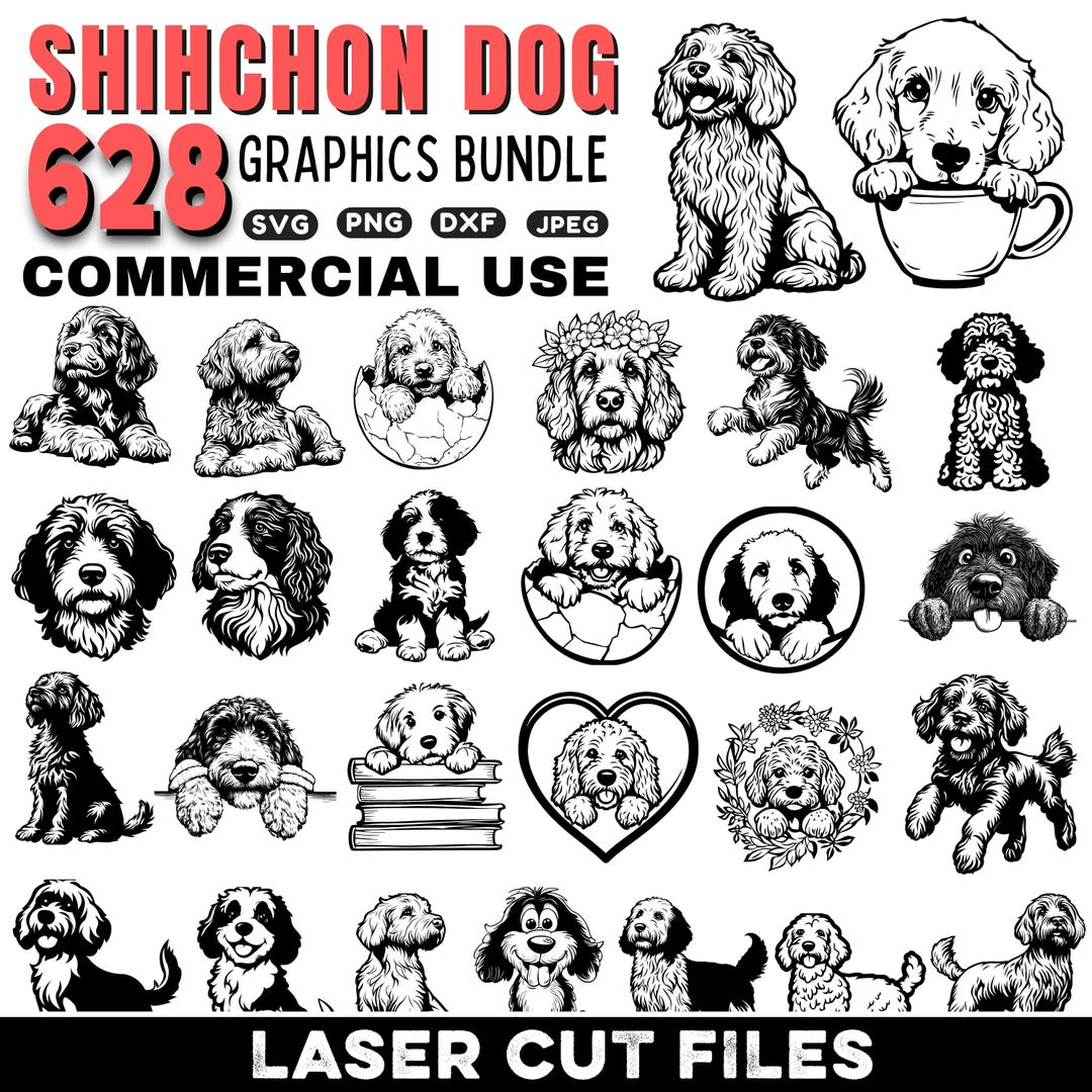 Springerdoodle Dog Laser Cut File | CNC Cut Ready | Dog SVG DXF Bundle ...