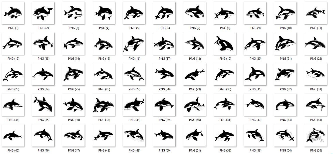 Orca Whale, Bundle SVG, PNG Instant Digital Downloads - Etsy