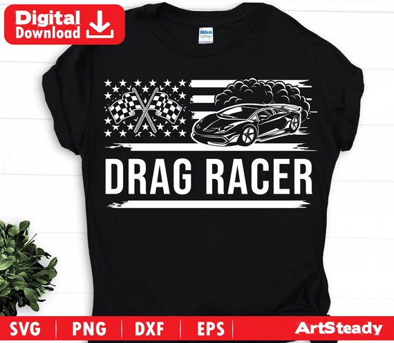 Drag Racing Svg Files Vintage Flag Art Theme Race Car Svg - Etsy