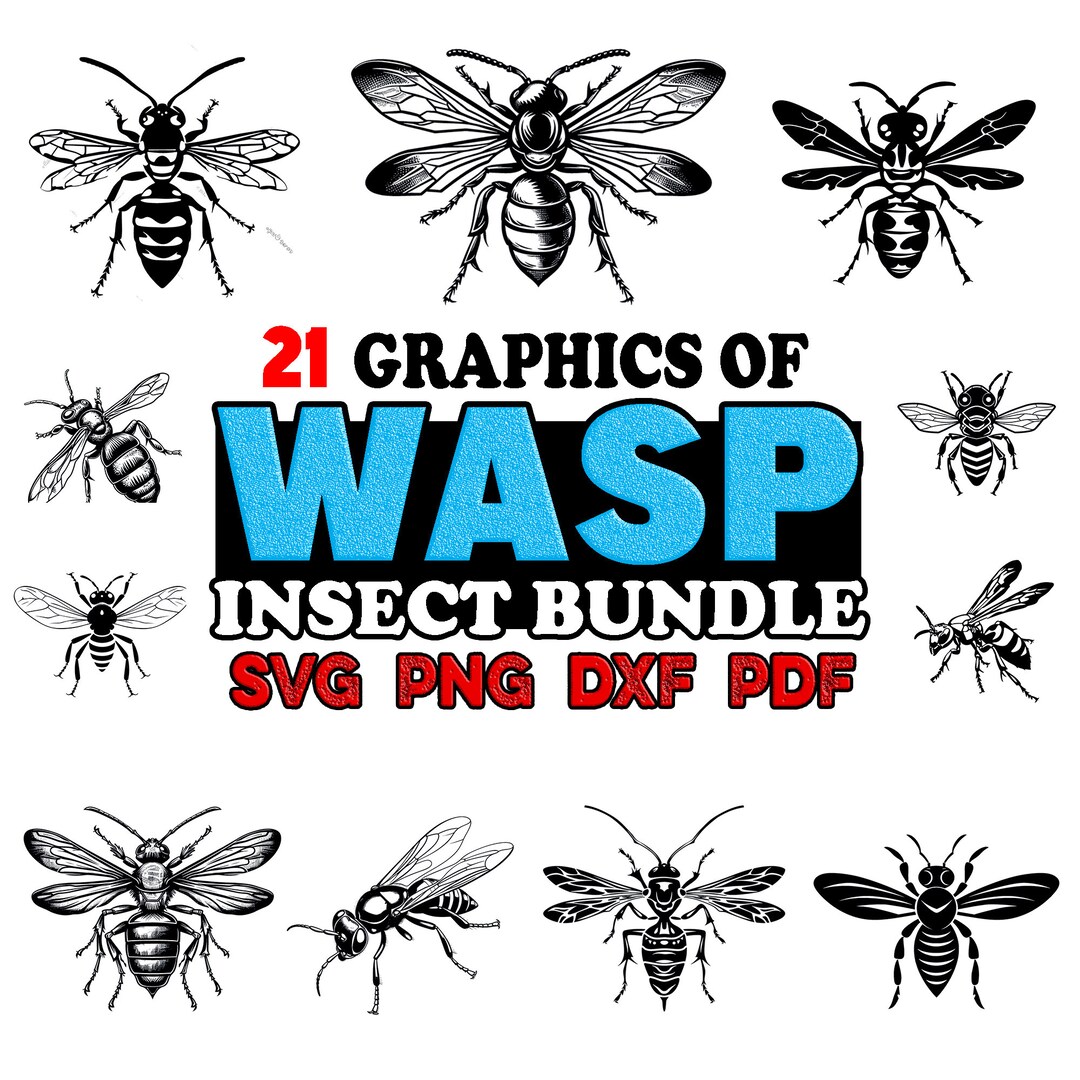 Wasp Insect Bundle SVG, Png, Dxf, Pdf Instant Digital Downloads - Etsy