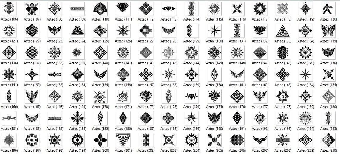 Laser Engrave Files Aztec Tribal Shapes Mega Bundle Svg Png Pdf ...