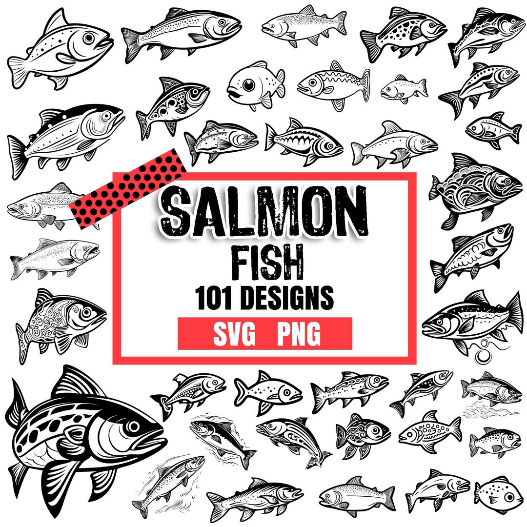 Salmon Fish, Bundle SVG, PNG Instant Digital Downloads - Etsy