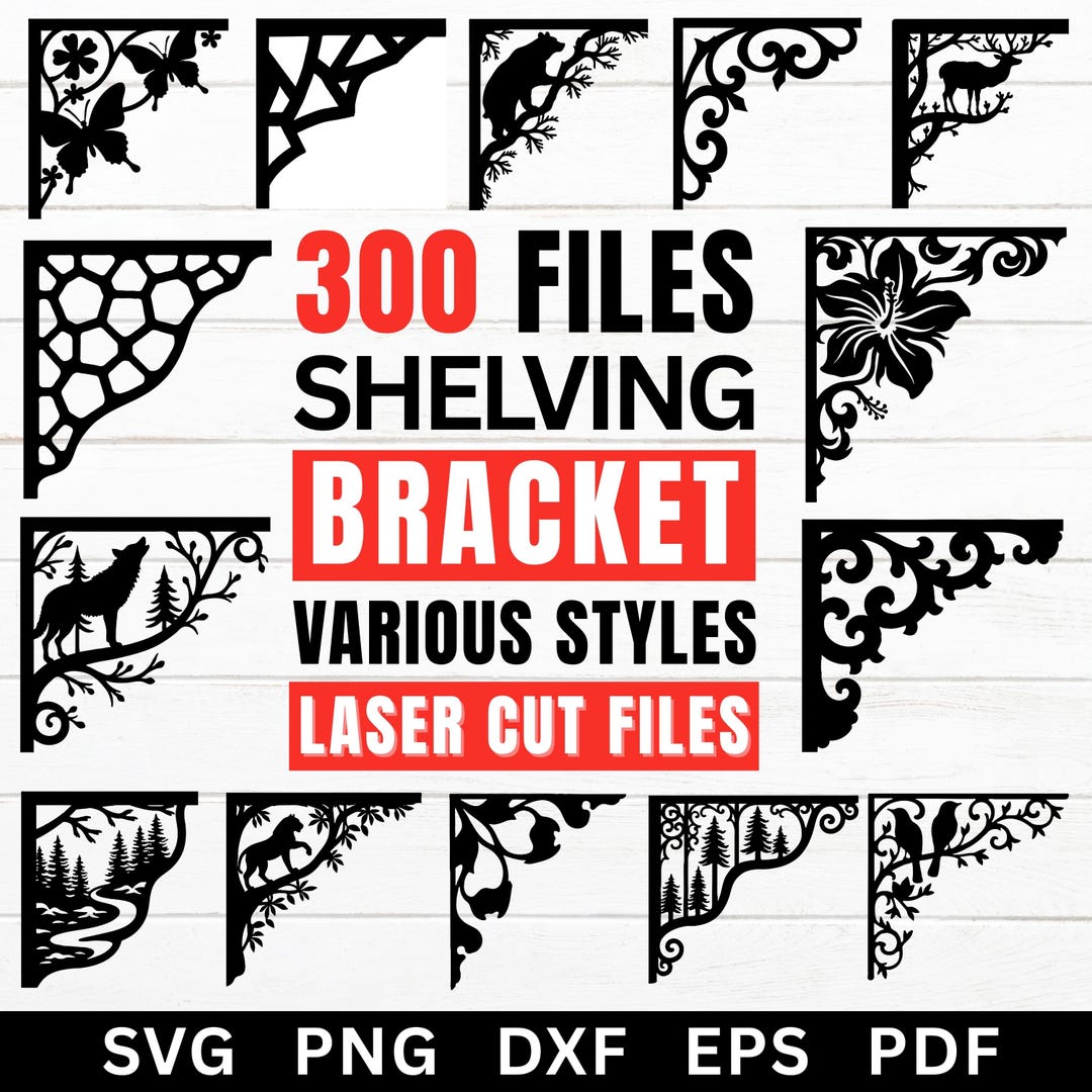 Laser Cut Files Shelving Bracket Svg Dxf Eps Pdf Jpeg Png Bundle With ...