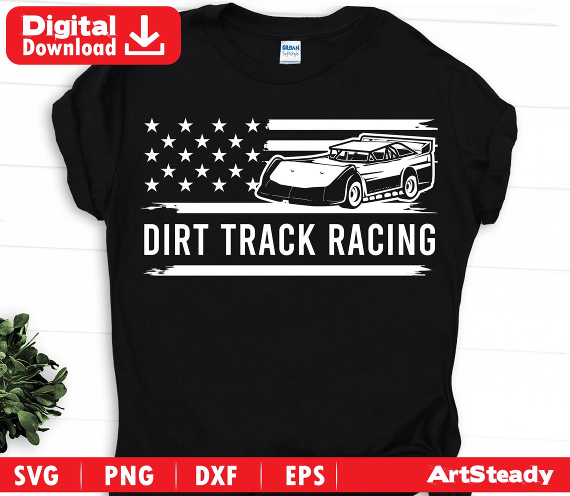 Dirt Track Racing Svg Files Mixed With Vintage USA Patriotic - Etsy