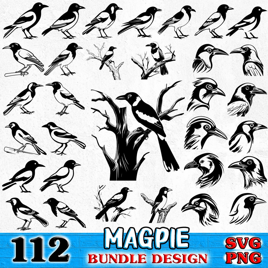 Magpie, Bundle SVG, PNG Instant Digital Downloads - Etsy
