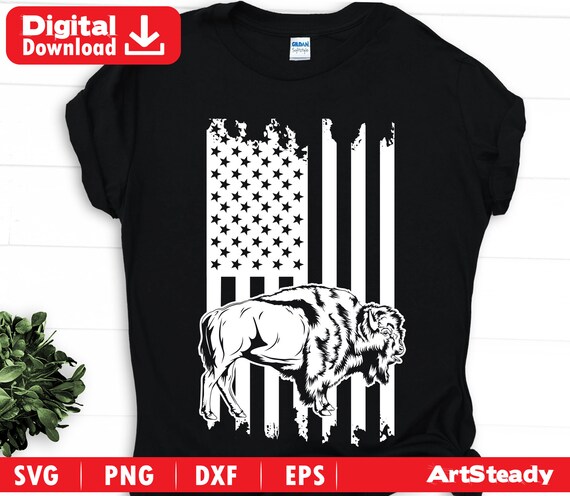 Bison Hunting Svg Files American Flag Artsy USA Patriotic - Etsy