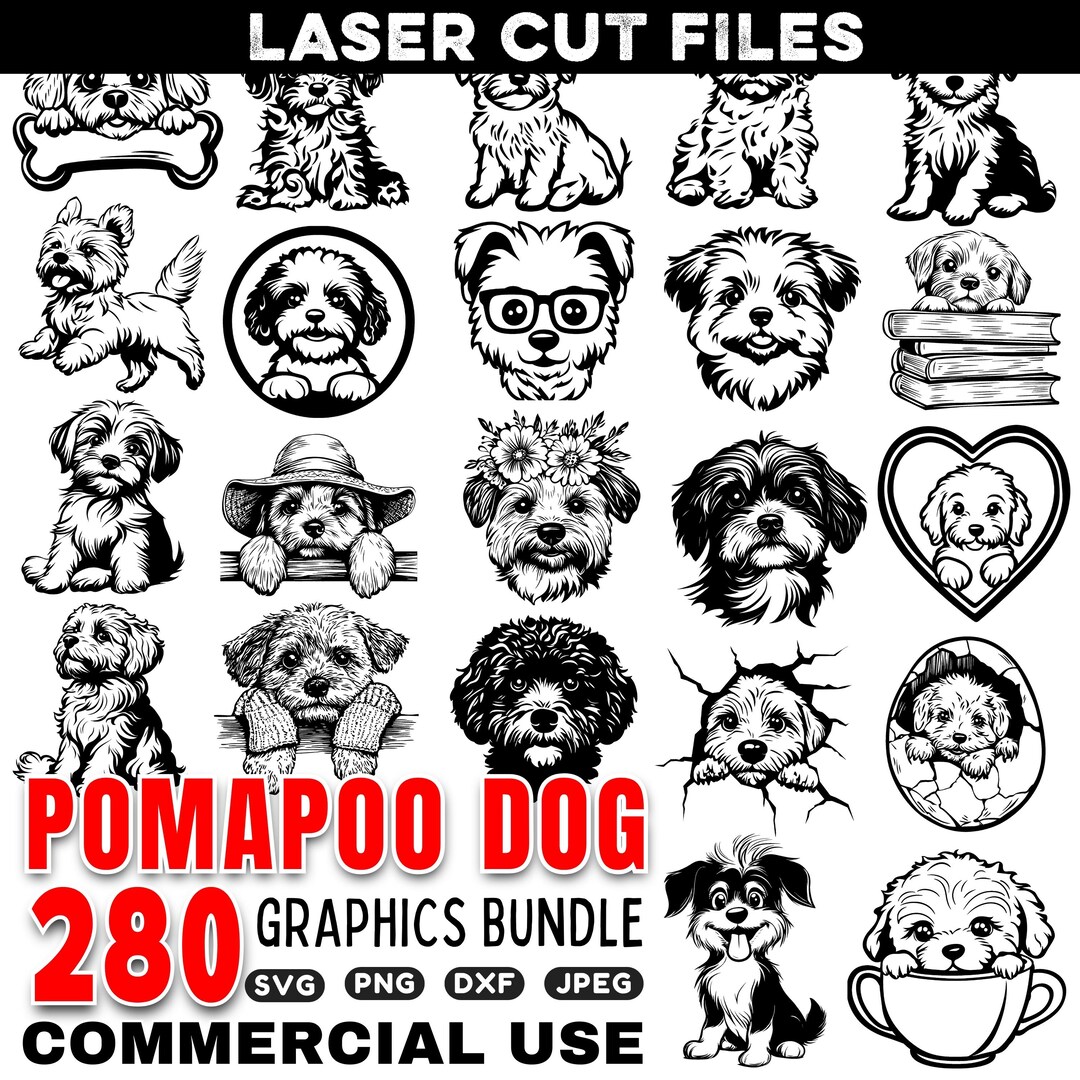Pomapoo Dog Laser Cut Design Precision SVG & DXF Files for CNC Custom ...