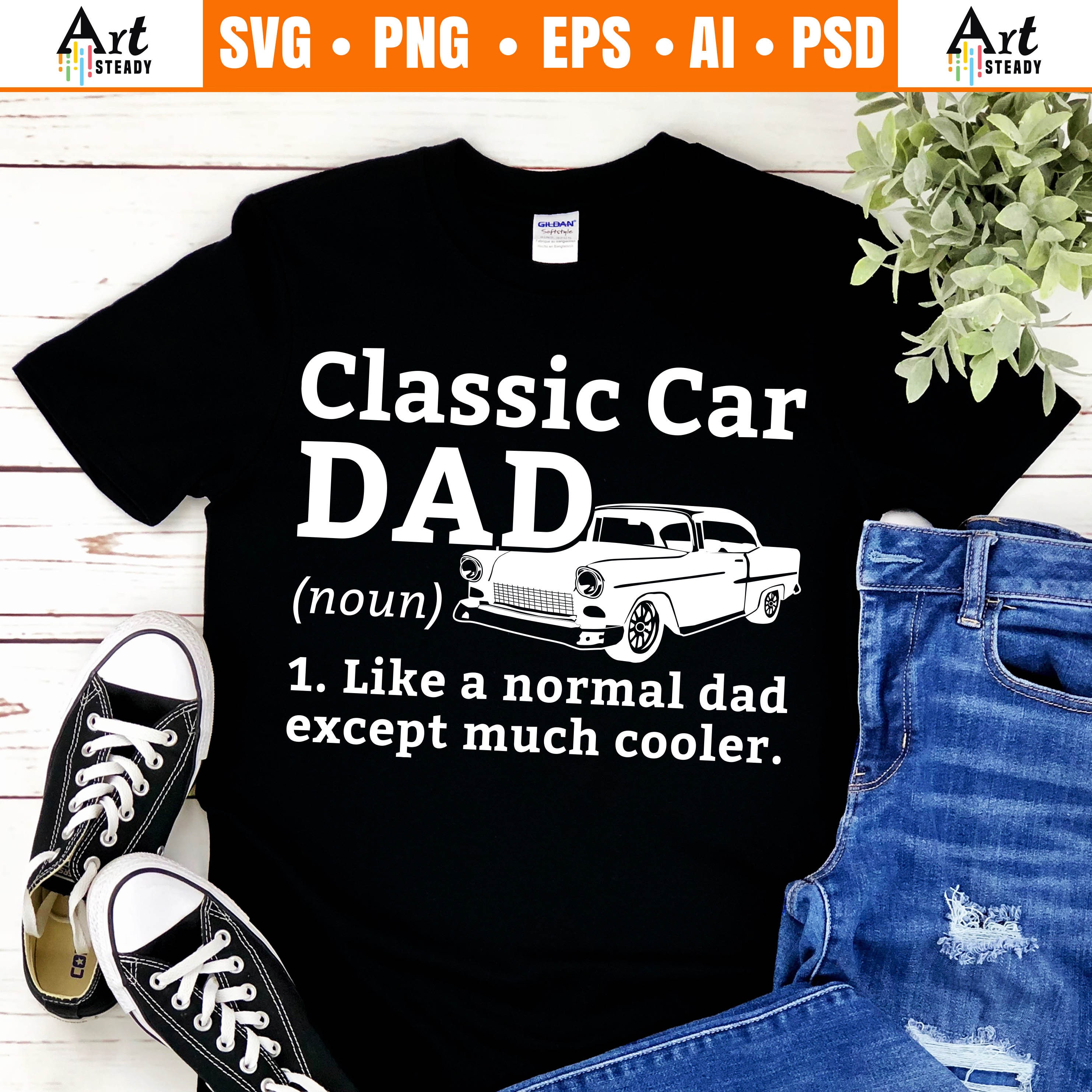 Classic car svg file CAR DAD DEFINITION Vintage Retro Car | Etsy