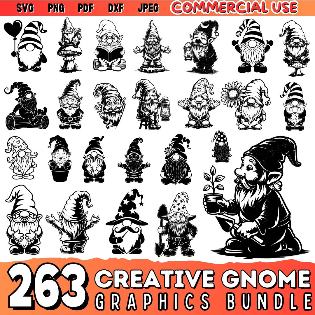 Gnome SVG Bundle | Cute Gnome Cut Files | Garden Gnome Clipart | Nordic ...