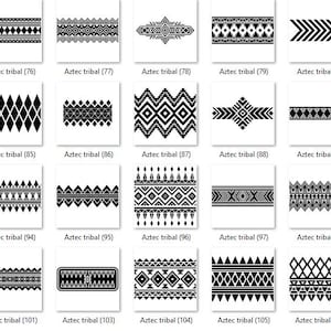 Aztec Line Svg Png Pdf Bundle Horizontal Tribal Pattern Borders for ...