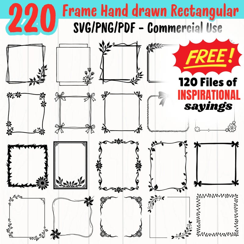 Rectangle Frame Svg - Etsy