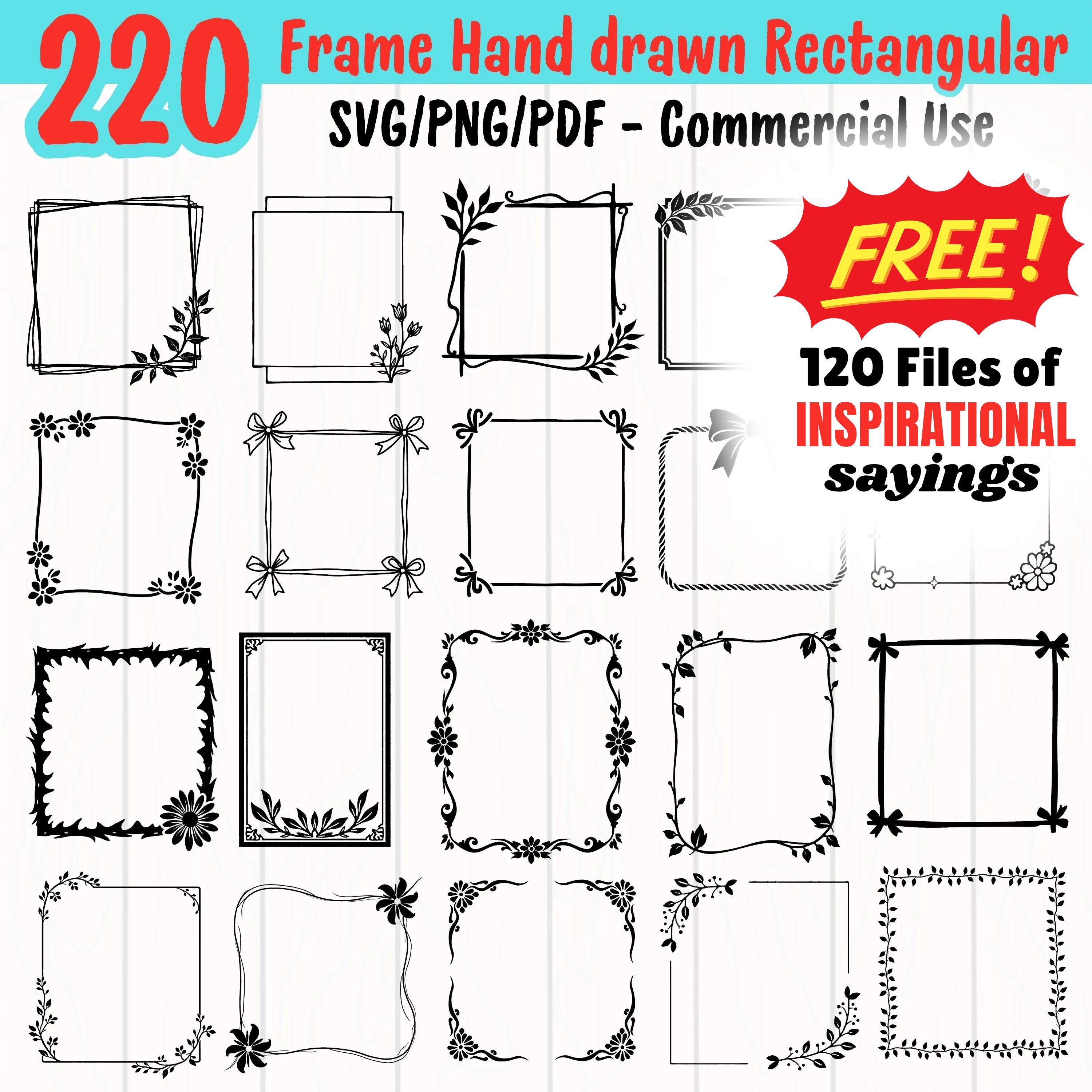 Decorative Frame SVG for Cricut | Square & Rectangle Cut Files | Frame ...