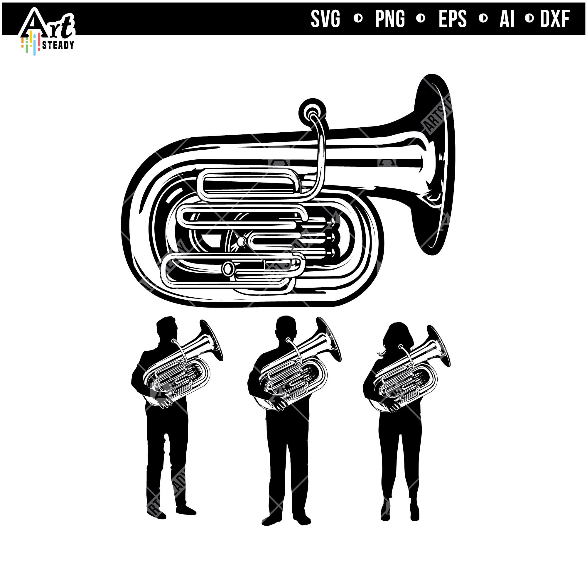 Marching Tuba Silhouette
