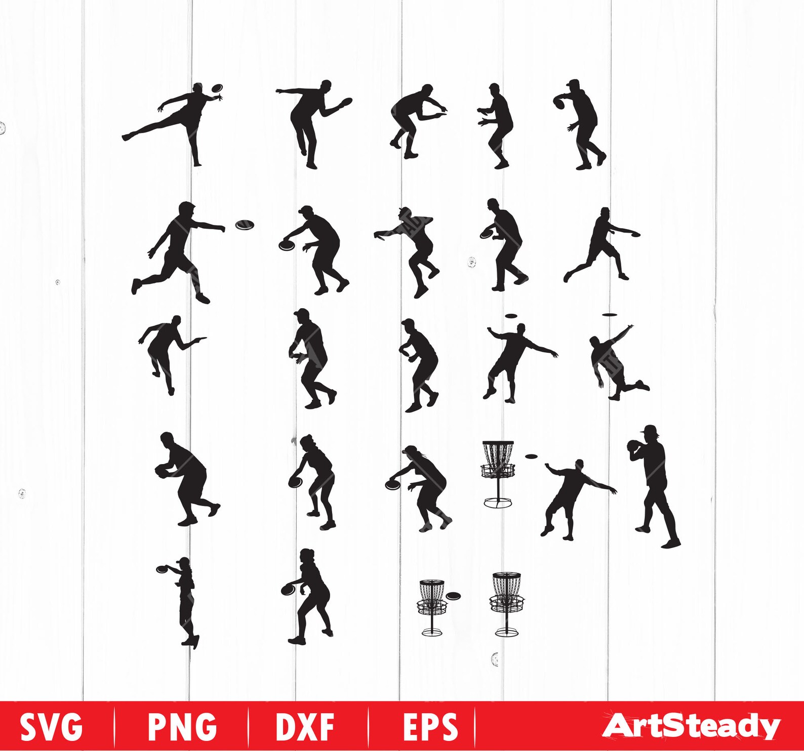 Disc Golf Svg File Art Disc Golf Graphics Discgolf Frisbee Digital Download Silhouette Instant