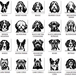 Dog Breeds Faces SVG Bundle Laser Cut Engraving CNC Files ( Instant ...