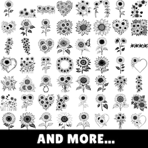 Sunflower Laser Cut Files SVG DXF Bundle | Floral Patterns | CNC Ready ...