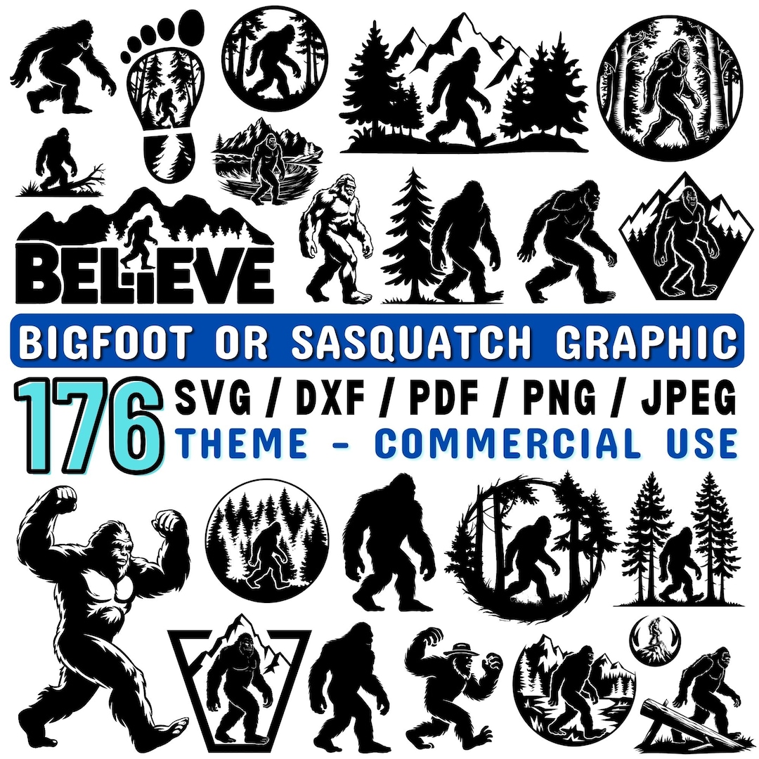 Bigfoot Sasquatch SVG Bundle | Forest Silhouette Cut Files | Cricut ...