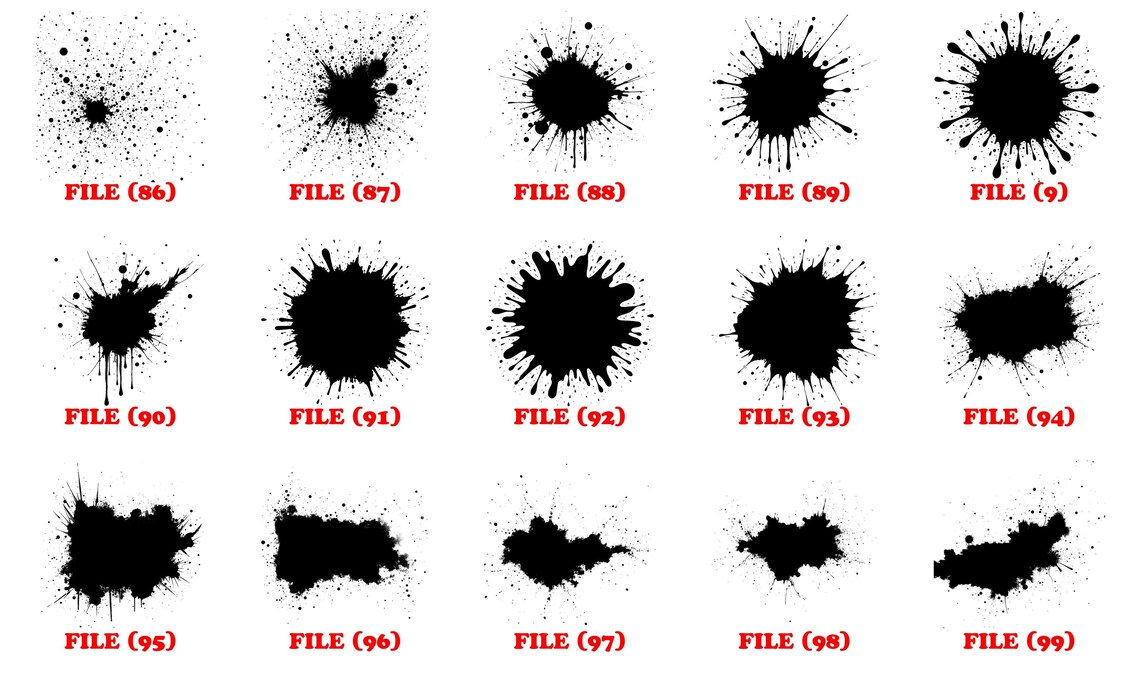 Laser Engrave Files Splatter Grunge Svg Png Pdf & Dxf Bundle Instant ...