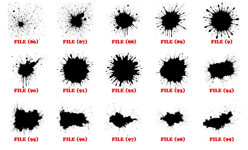 Laser Engrave Files Splatter Grunge Svg Png Pdf & Dxf Bundle Instant ...