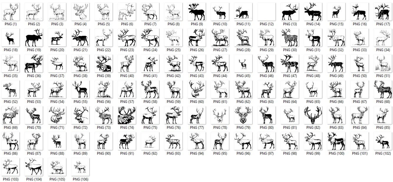 Caribou SVG PNG DXF Pdf Bundle | Caribou Silhouette Clipart for Cricut ...