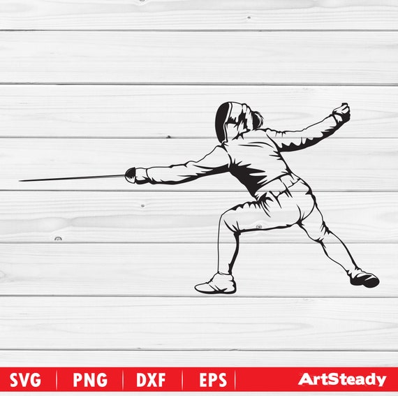 Fencing Svg Files Female Cut File Fencer Player Instant - Etsy