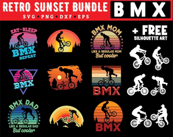 BMX Bicycle Svg Files Graphic Theme Bundle Bmxing Bikes - Etsy