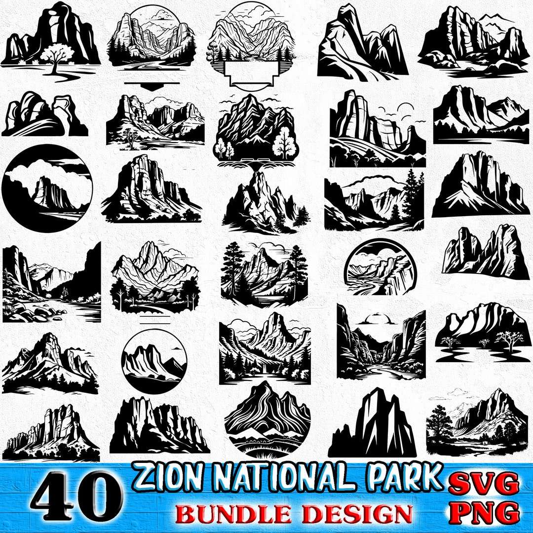Zion National Park Bundle SVG, PNG Instant Digital Downloads - Etsy