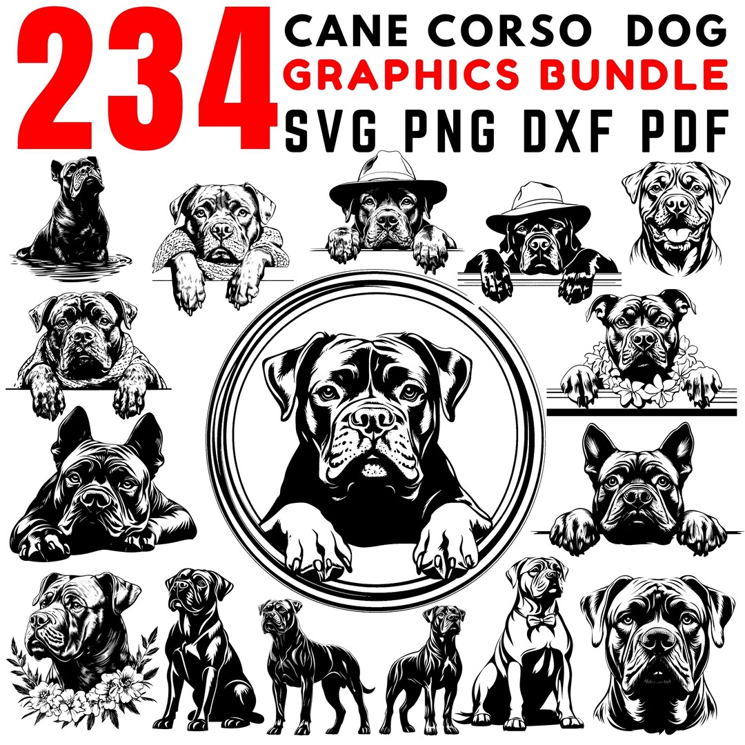 Cane Corso Svg Dxf Png Jpeg Bundle Instant Digital Downloads - Dog ...