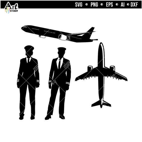 Airplane Pilot Svg Files Pilot Cool Graphic Drawing | Etsy
