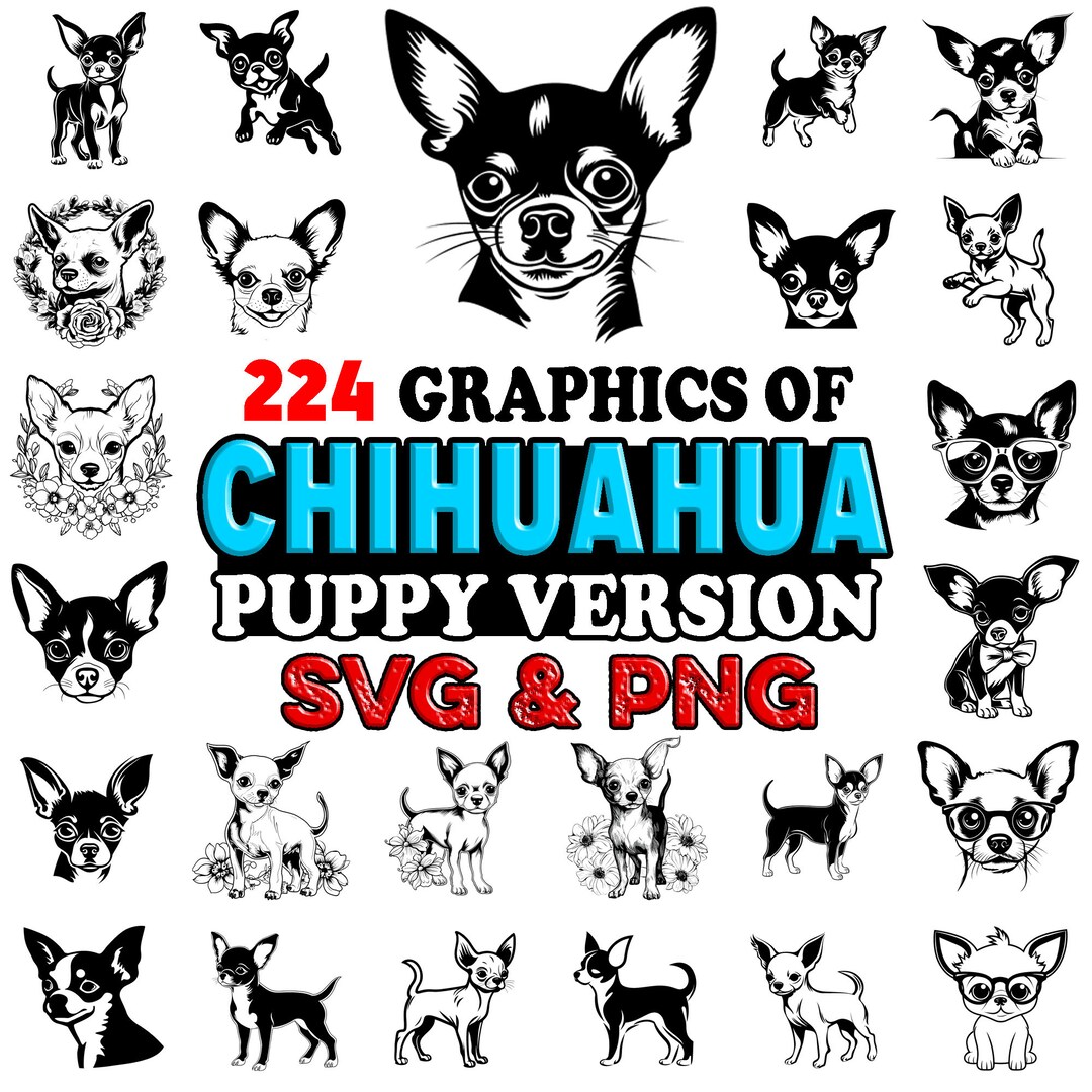 CHIHUAHUA Chiwawa or Tsiwawa Puppy Dog Pet Lover Owner Bundle SVG, PNG ...