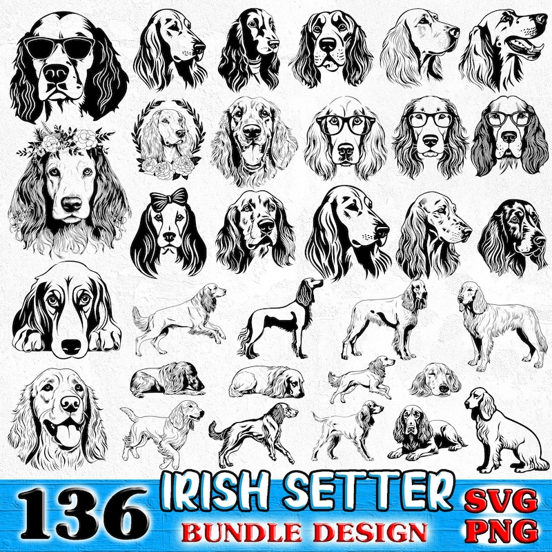 Digital Art Irish Setter - Etsy