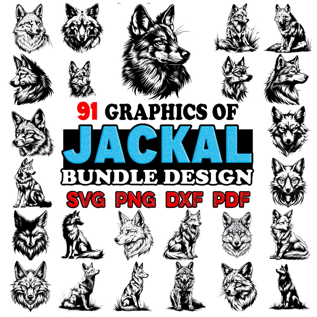 Jackal Bundle SVG, Png, Dxf, Pdf Instant Digital Downloads - Etsy