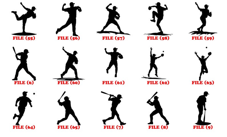 Baseball Pitching Action Svg Png Pdf & Dxf Bundle for Vinyl Cutting ...