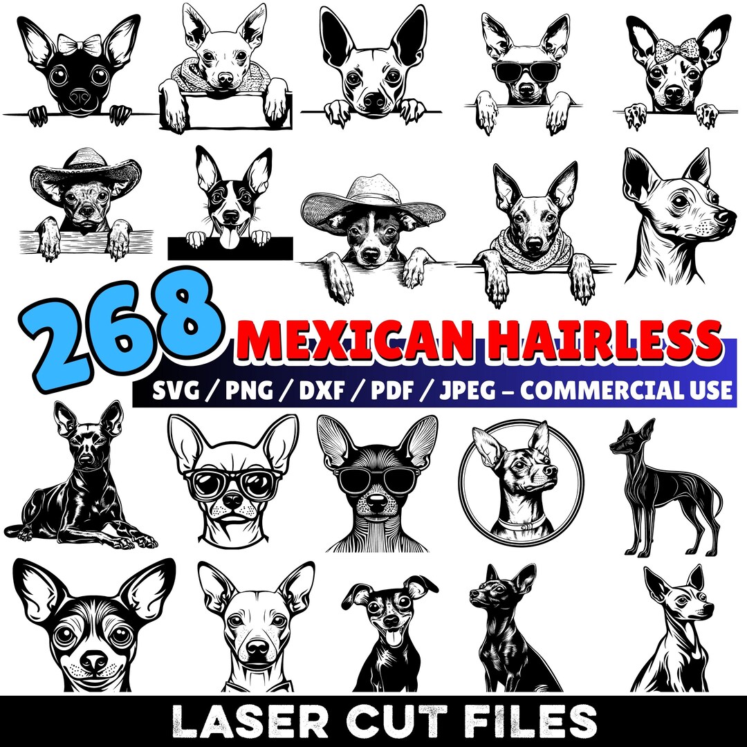 Xoloitzcuintli Laser Cut Designs | Mexican Hairless Dog DXF | Pet ...