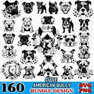 Cute American Bully Bundle SVG, PNG Instant Digital Downloads - Etsy