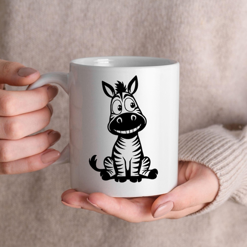 Goofy Big Eyes Zebras Svg Png Pdf & Dxf Bundle With Funny Cartoon Zebra ...