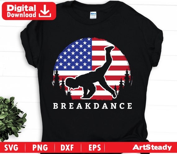 Breakdance Svg Files Cool Graphic of Sunset and Flag Art - Etsy