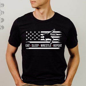Wrestling Svg Files - EAT SLEEP Wrestle Repeat Vintage Flag Art ...