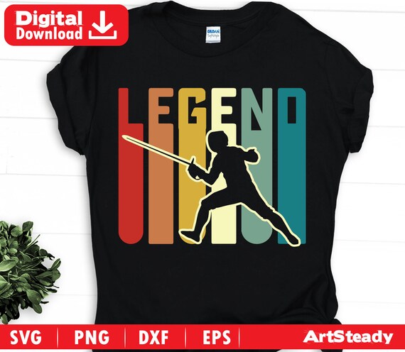 Fencing Svg Files Legend Cool Retro Art Style Fencer Player - Etsy