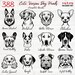Laser Cut Files 388 Cute Version Dog Heads Complete Breeds Svg, Png ...