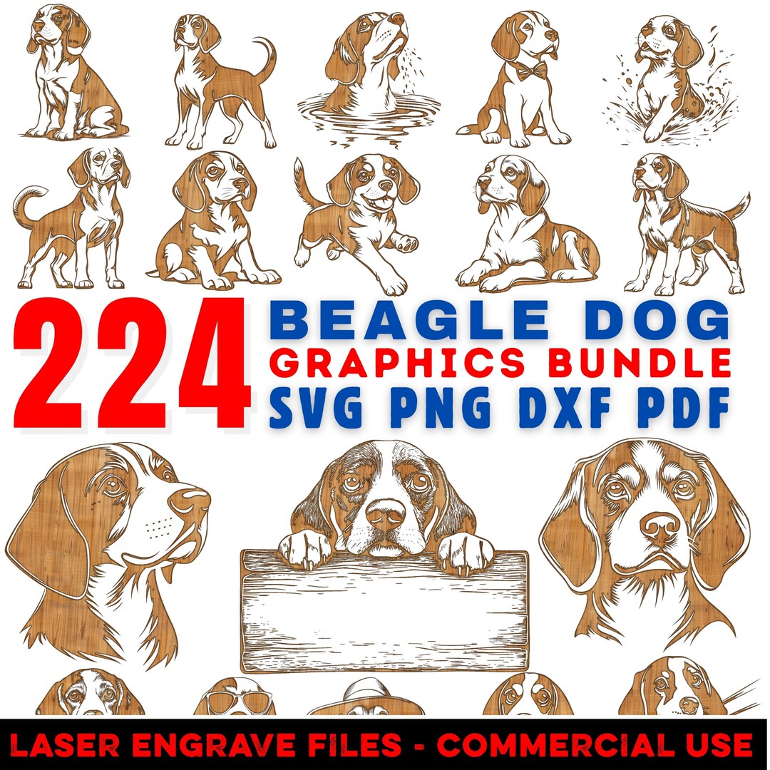 Laser Engrave Files Beagle Dog Svg Dxf Png Pdf Jpeg Bundle Instant ...