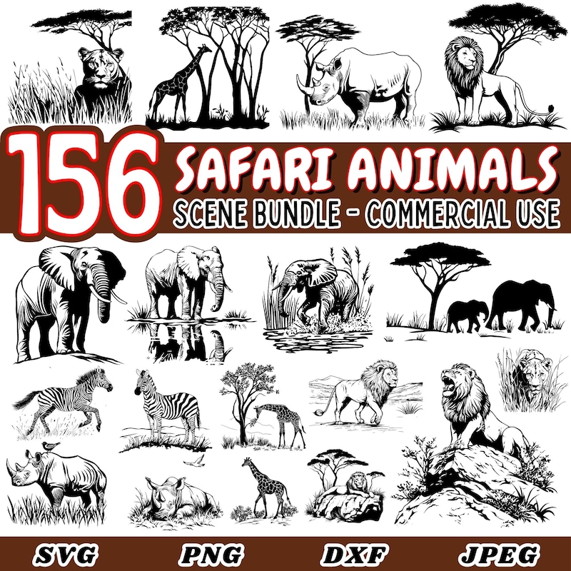 Safari Hunting Clip Art - Etsy UK